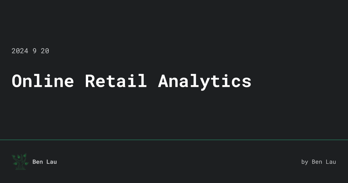 Online Retail Analytics • Ben Lau