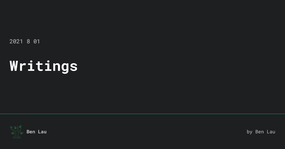 Writings • Ben Lau